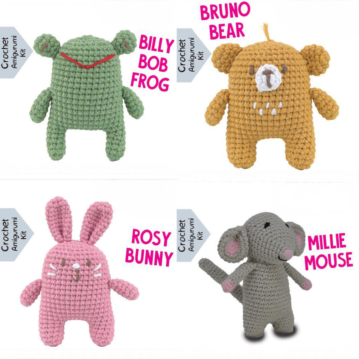 Pouch Pals Crochet Kit - Cute Critters Bundle – Readicut