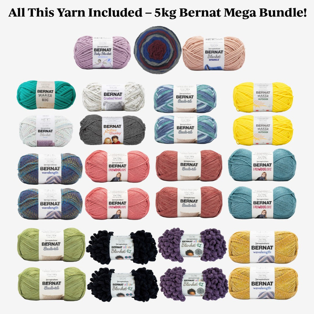 The MEGA BUNDLE Bernat Box â 5kg of specially selected Bernat Yarns ...