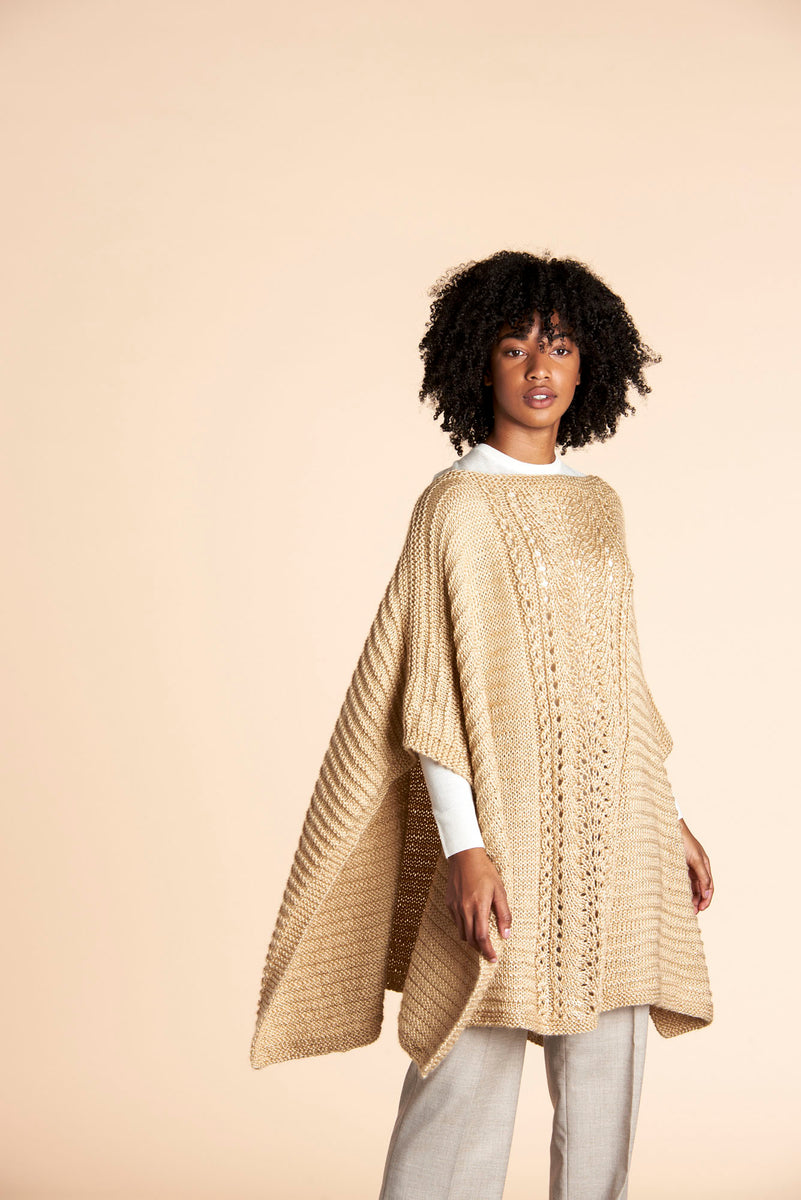 KNITTING PATTERN DOWNLOAD - CARON LACE PANEL KNIT PONCHO – Readicut