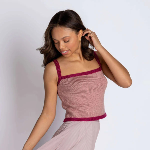 KNITTING PATTERN DOWNLOAD - CARON KNIT CONTRAST TRIM TOP PATTERN, M ...
