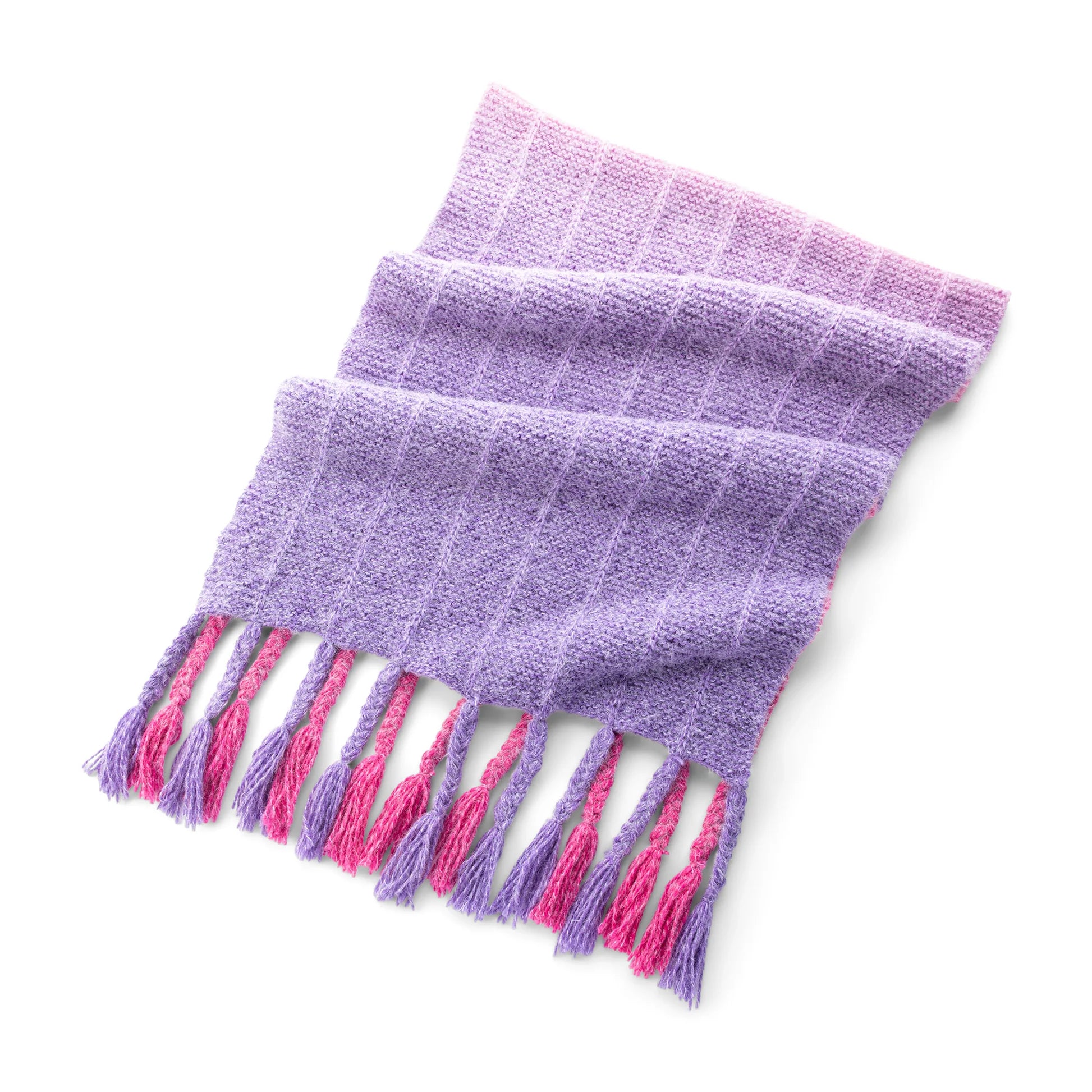 KNITTING PATTERN DOWNLOAD - Free Caron Braided Fringe Knit Blanket Sca ...