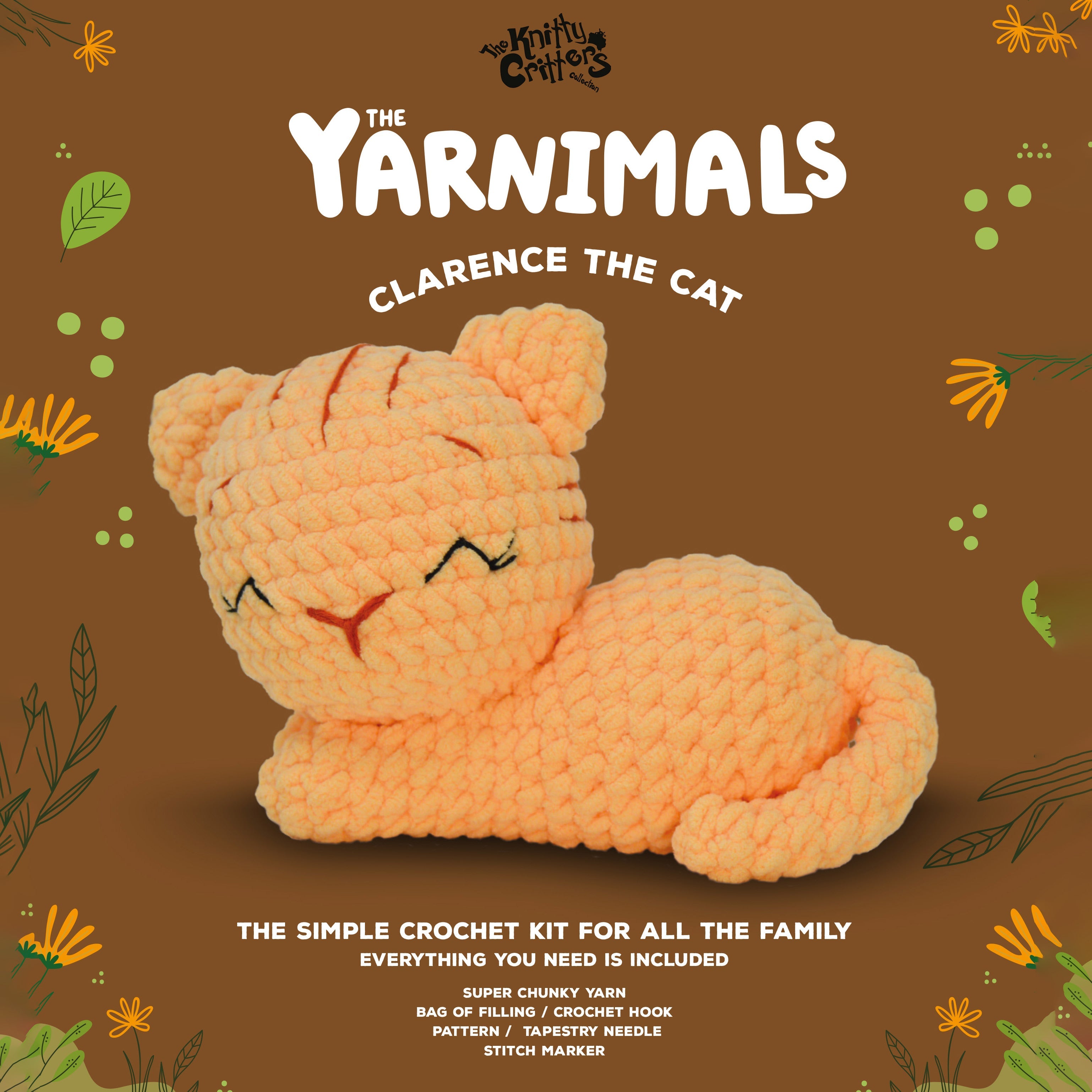 Knitty Critter Crochet Kit - Yarnimals - Clarence The Cat – Readicut
