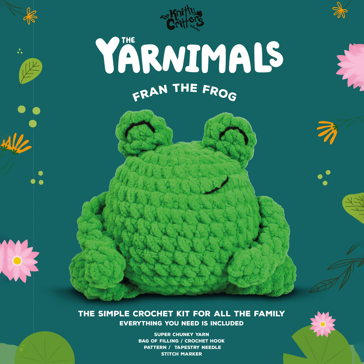 Knitty Critters - Yarnimals - Fran The Frog |Amigurumi Crochet Kit ...