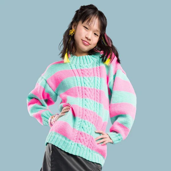 KNITTING PATTERN DOWNLOAD - Free Red Heart Knit Visual Cable Front Pul ...
