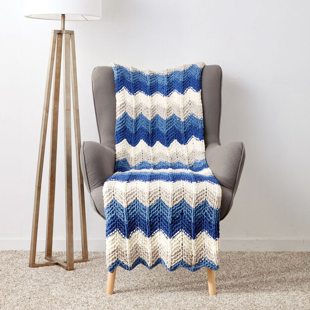KNITTING PATTERN DOWNLOAD - Bernat Radiant Ripple Knit Blanket – Readicut