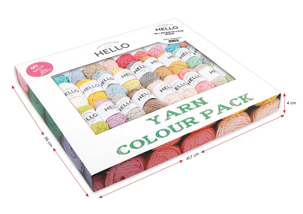 Hello Cotton Yarn - 40 x 25g Ball Collection - PASTELS – Readicut